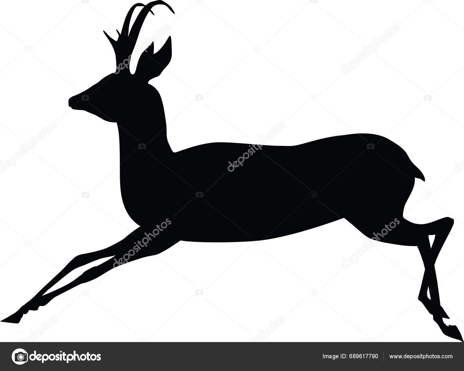 Rusa Vektor Siluet Terisolasi Latar Belakang Putih Vektor Stok oleh ...