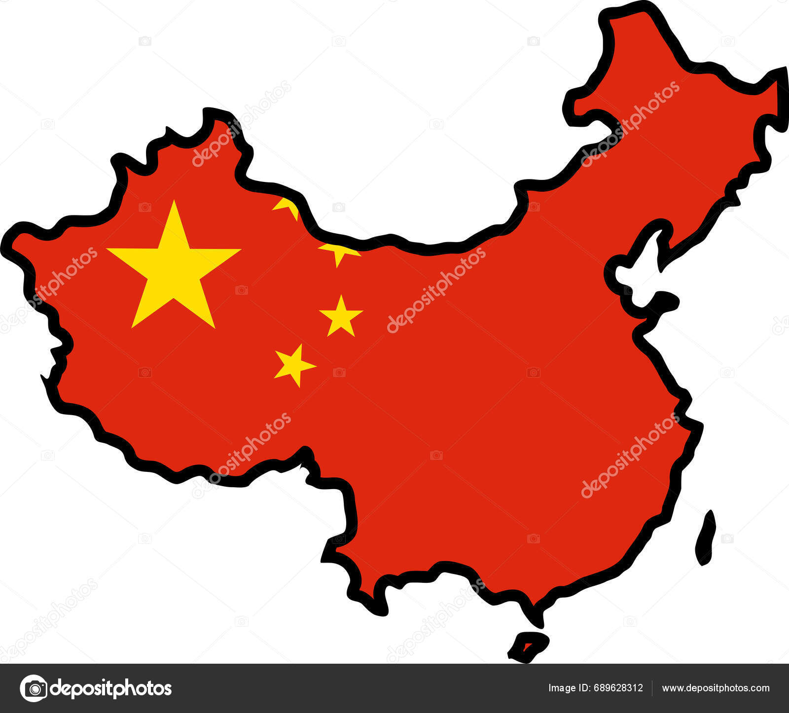 China Flag Shape Map White Background Stock Vector by ©DesignPicsInc ...