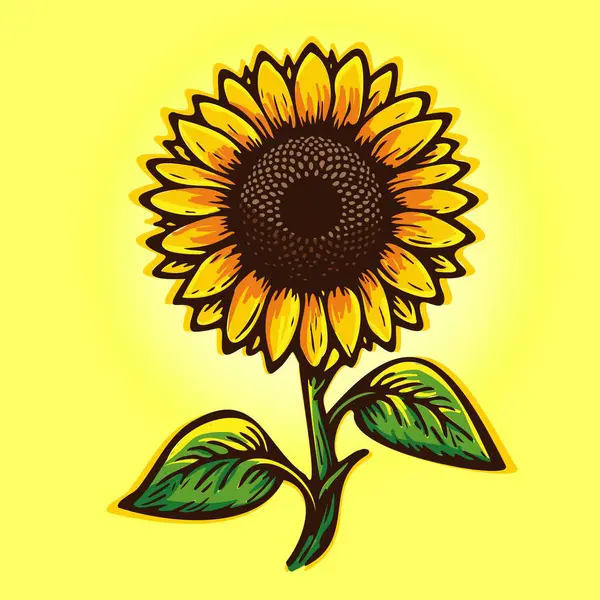 Girasol Dibujo A Color