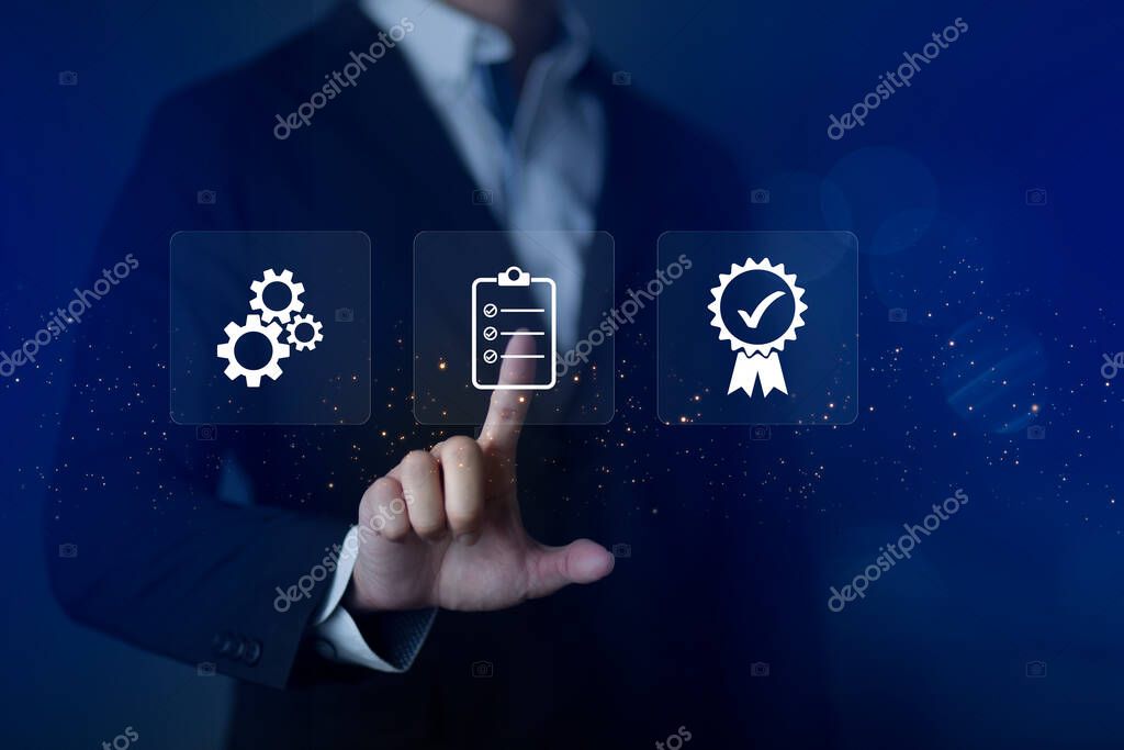 Certificación ISO de las normas de control de calidad concepto de tecnología empresarial de ...