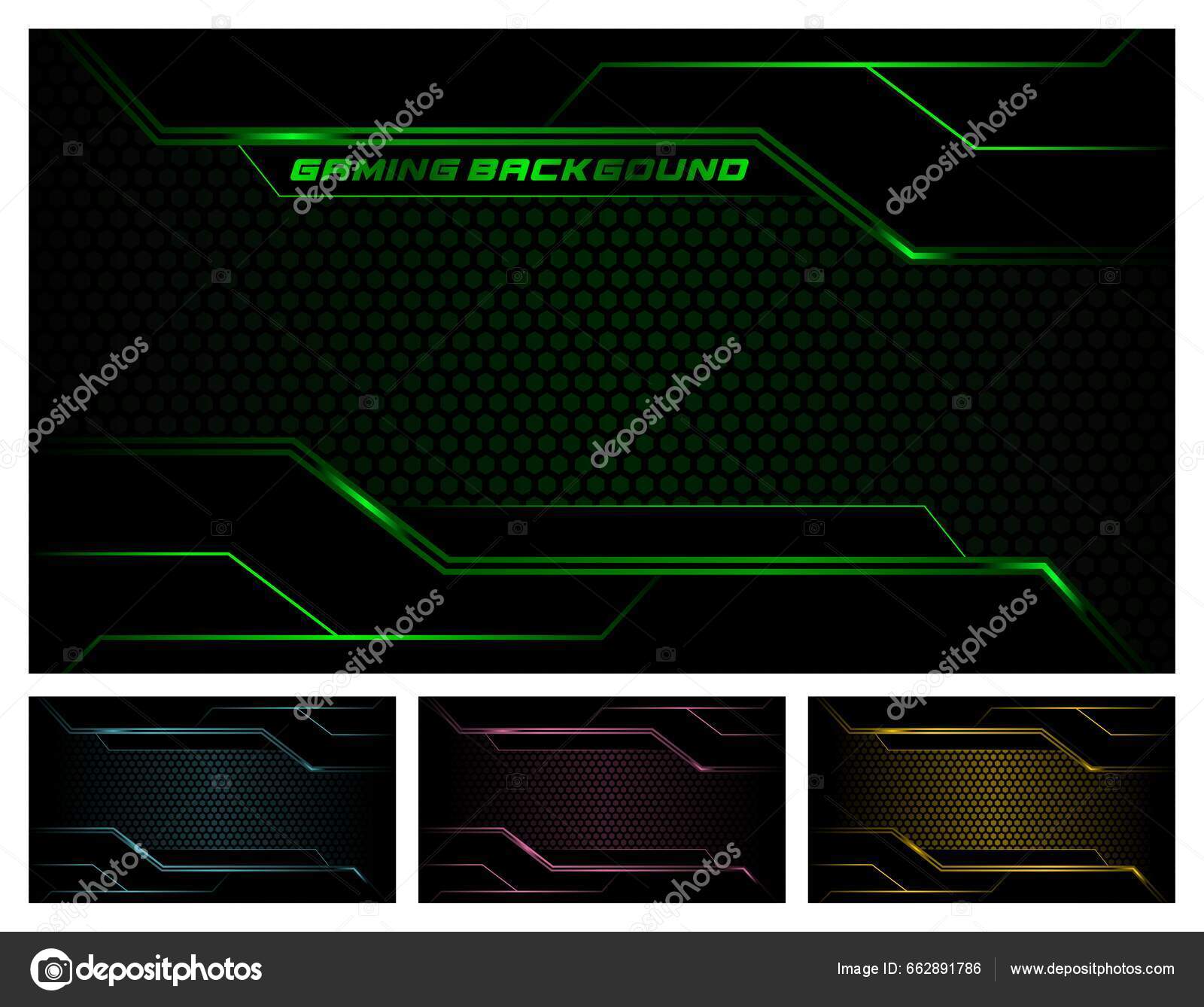 Modern Gaming Background Running Led Light Effect Polygonal Base Added ...