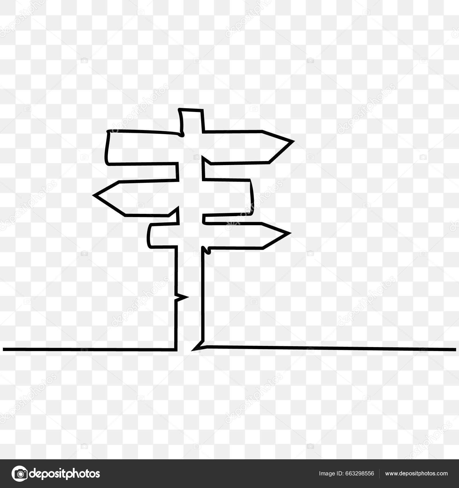 Direction Signboard Continuous Line Drawing Stock Vector by ...