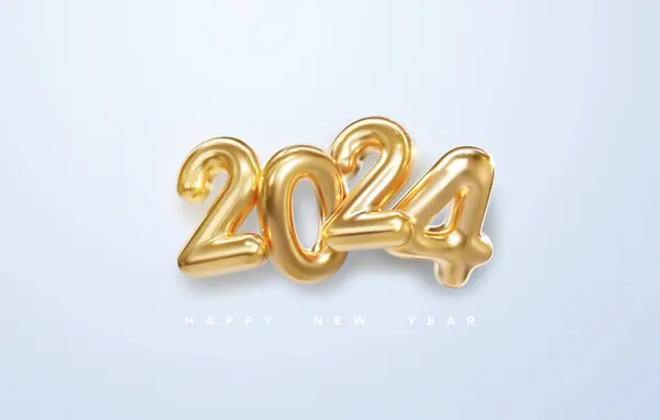 Happy New 2024 Year Vector Holiday Illustration 2024 Golden Foil Stock Vector by ©maximmmmum ...