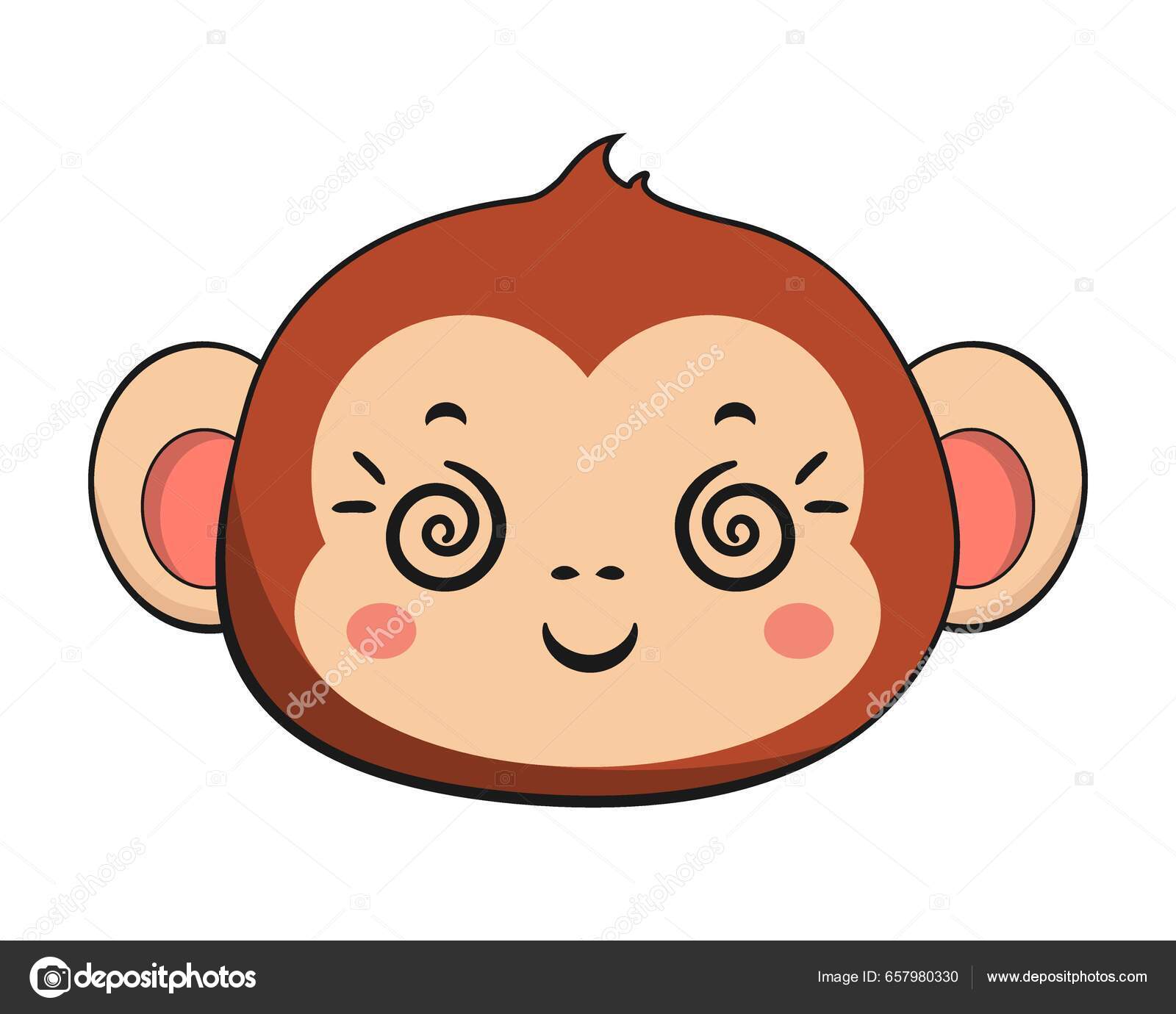 Cute Monkey Cartoon Face
