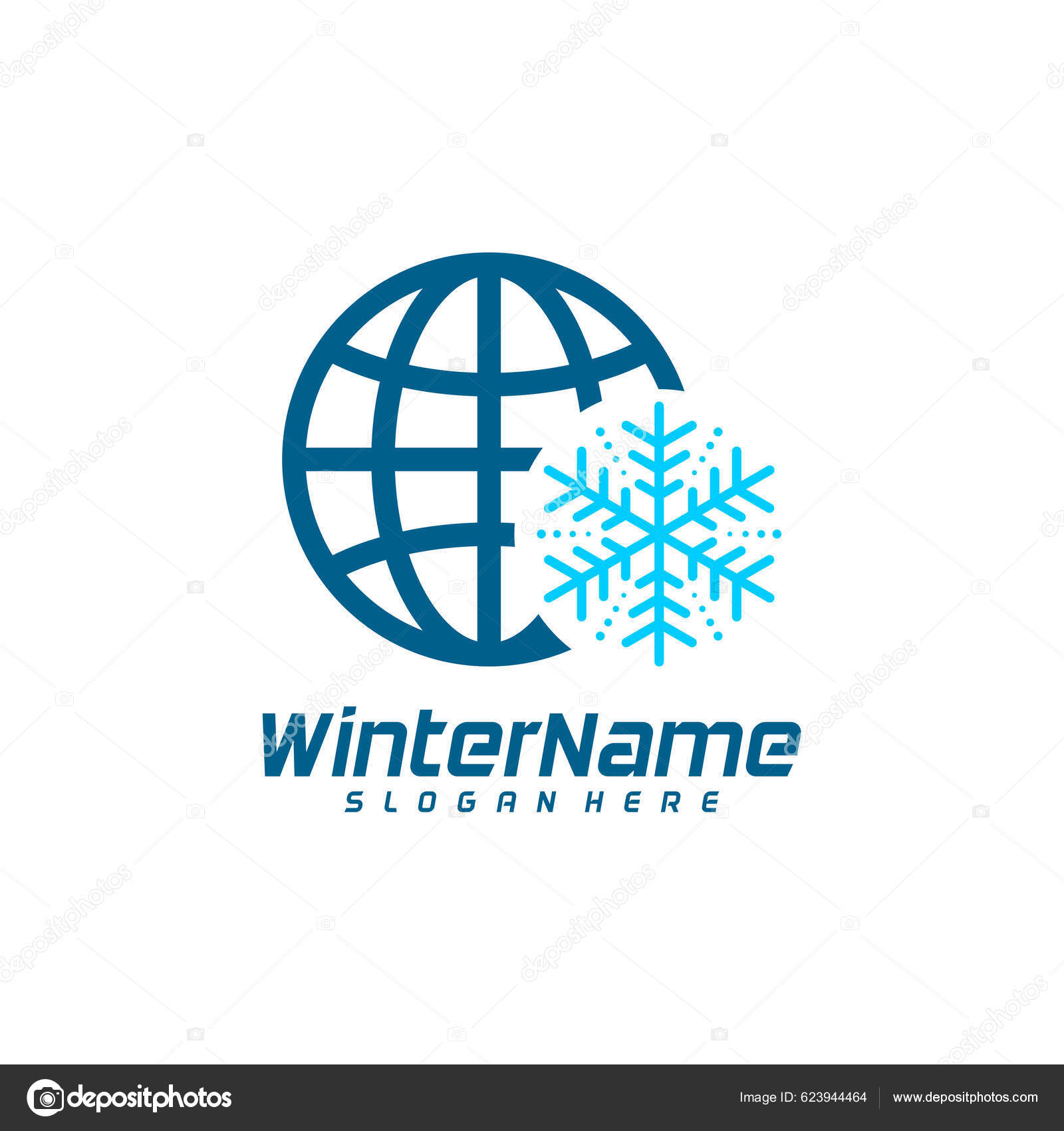 Winter World Logo Template Winter Logo Design Vector Stock Vector by ...