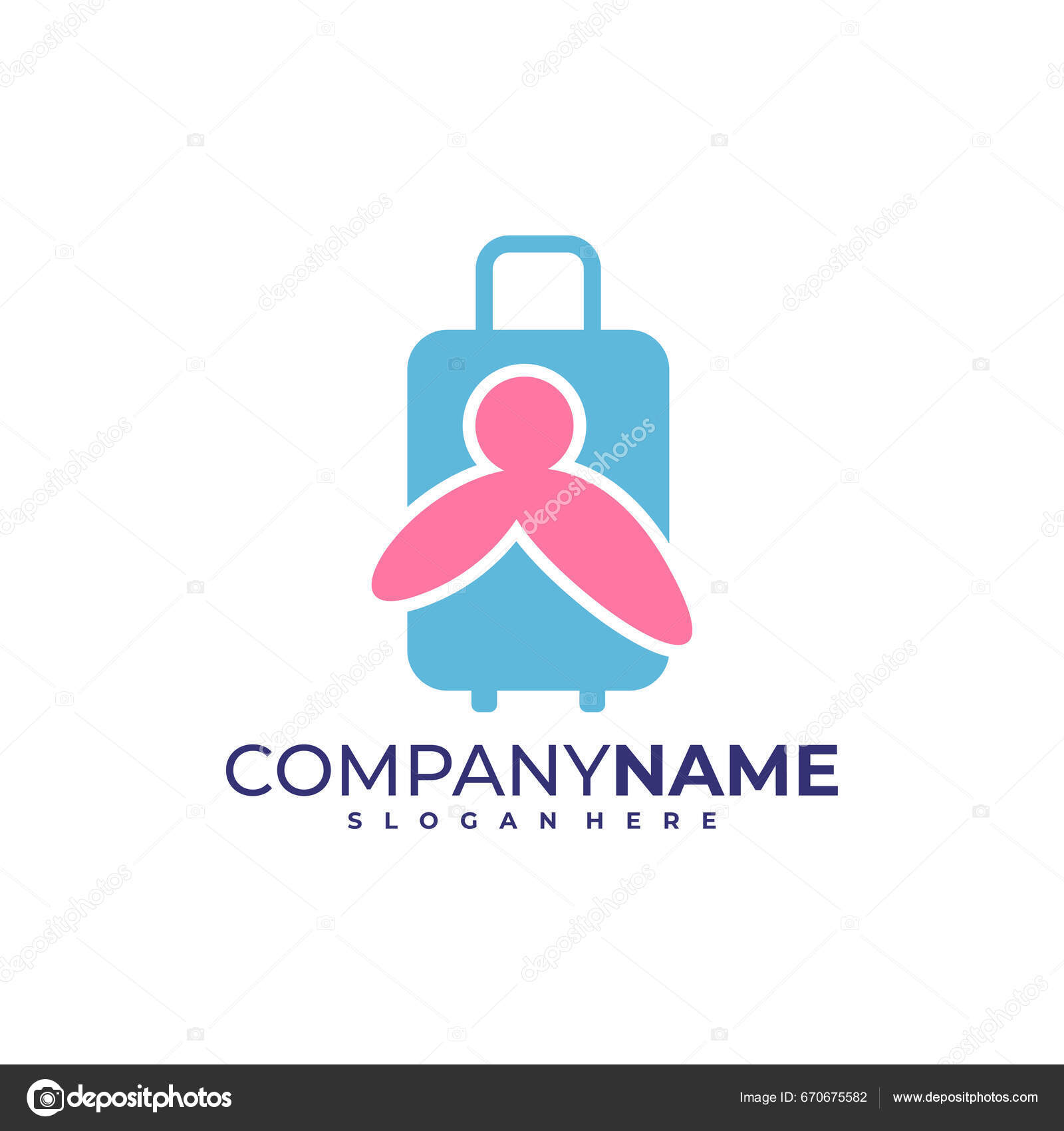 Image vectorielle Vecteur Conception Logo Valise Pour Enfants Personnes ...