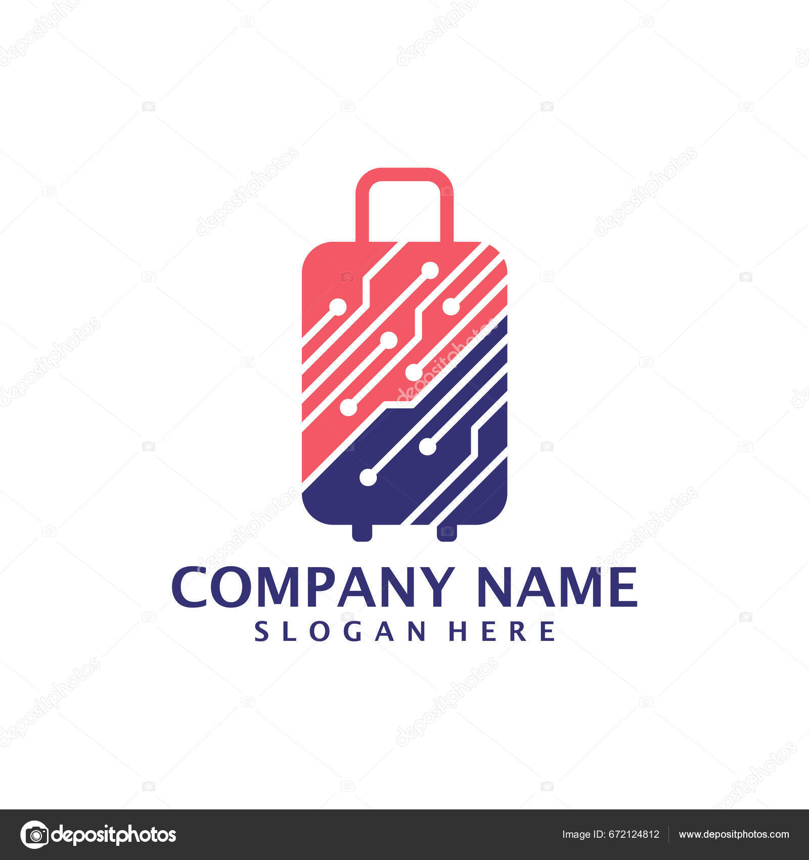 Tech Maleta Logo Diseño Vector Concepto Plantilla Diseño Logotipo ...