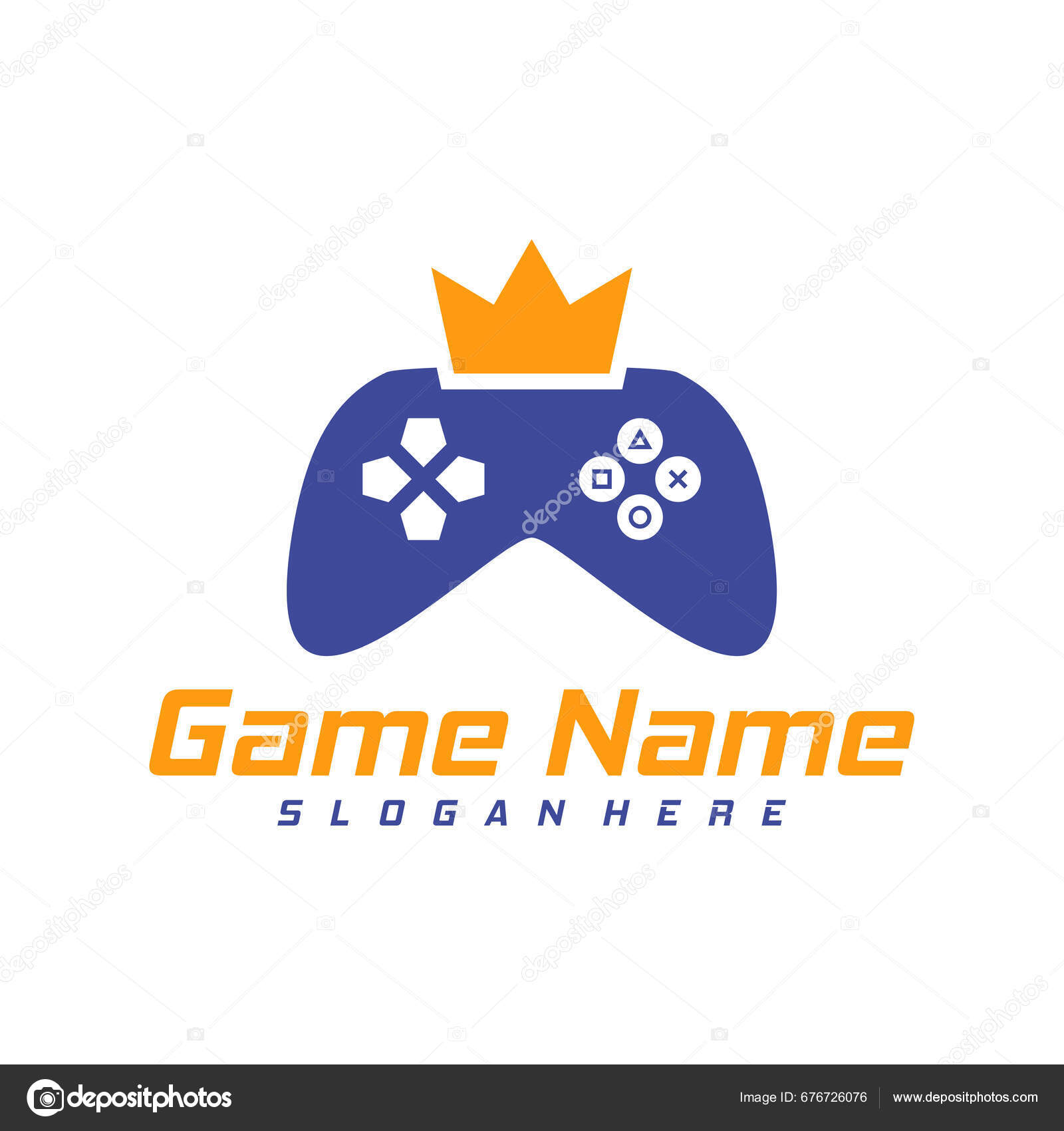 King Game Logo Template Vector Joystick Design Icon Stylized Joystick ...