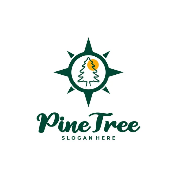 Pine Tree Note Music Logo Design Vector Creative Pine Tree Stock Vector ...