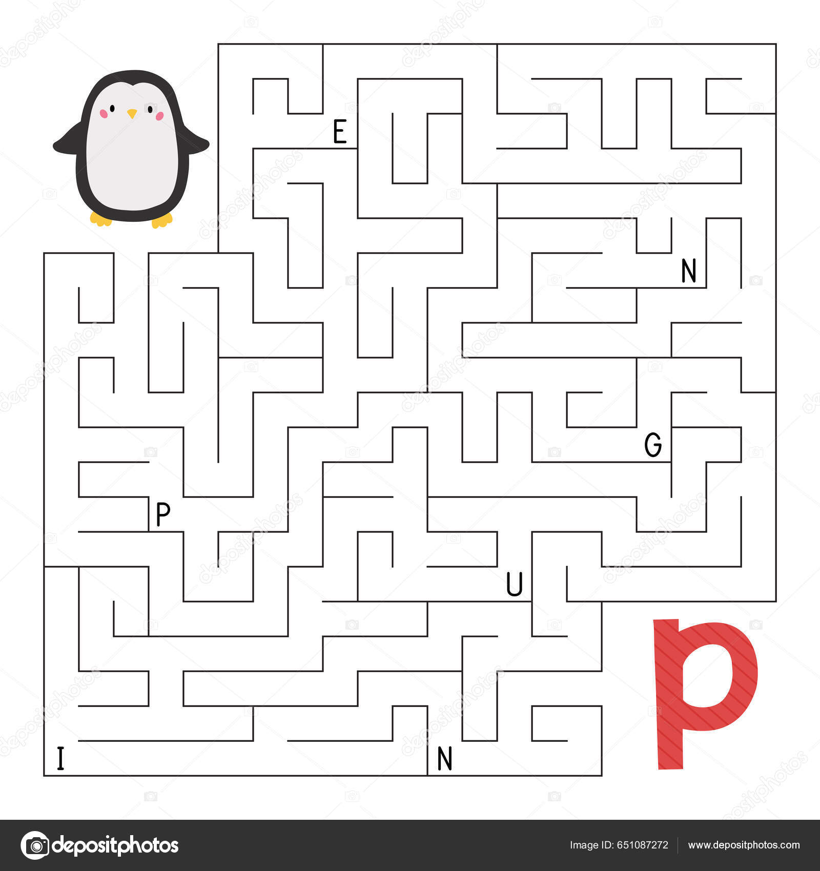 Abc Maze Game Educational Alphabet Puzzle Labyrinth Letters Help ...