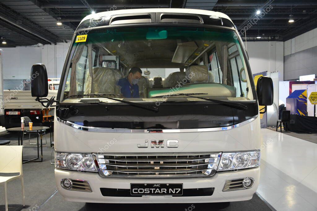 PASAY, PH - JULY 9 - JMC motors costar N7 bus at Manila commercial vehicle show on July 9, 2022 ...