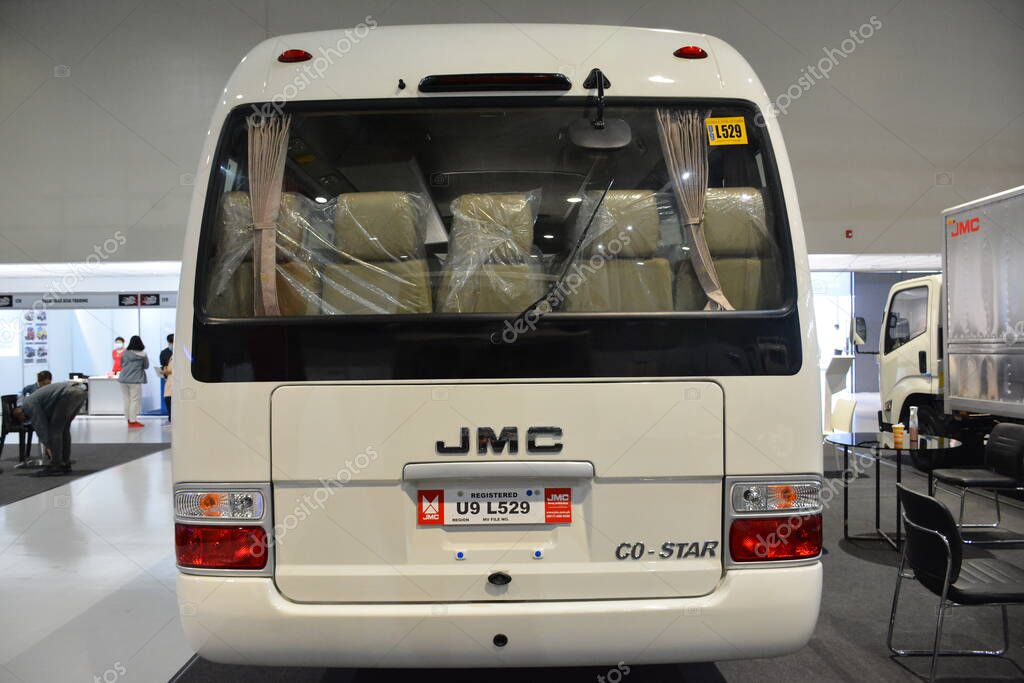 PASAY, PH - JULY 9 - JMC motors costar N7 bus at Manila commercial vehicle show on July 9, 2022 ...