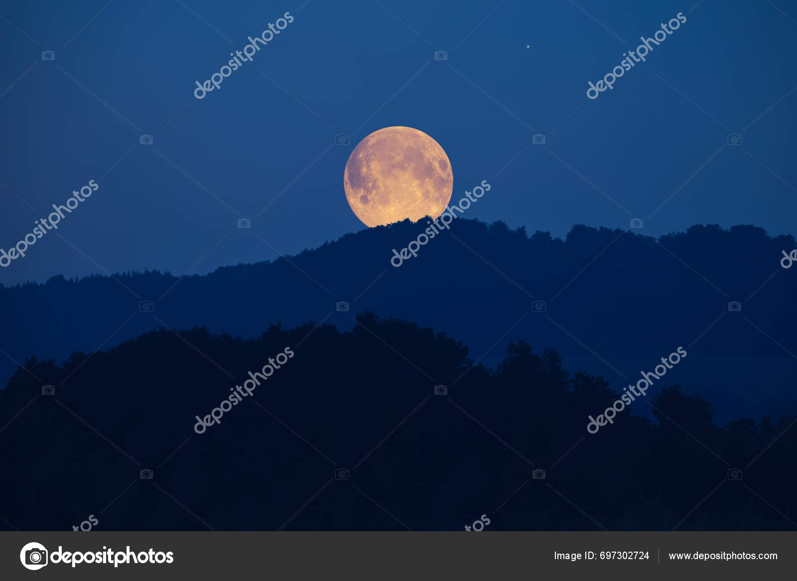 Full Moon Star Landscape Scenery Silhouettes — Stock Photo © milangucci ...