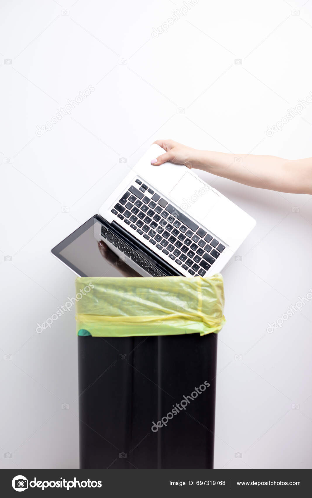 Person Throwing Used Broken Laptop Trash — Stock Photo © milangucci ...