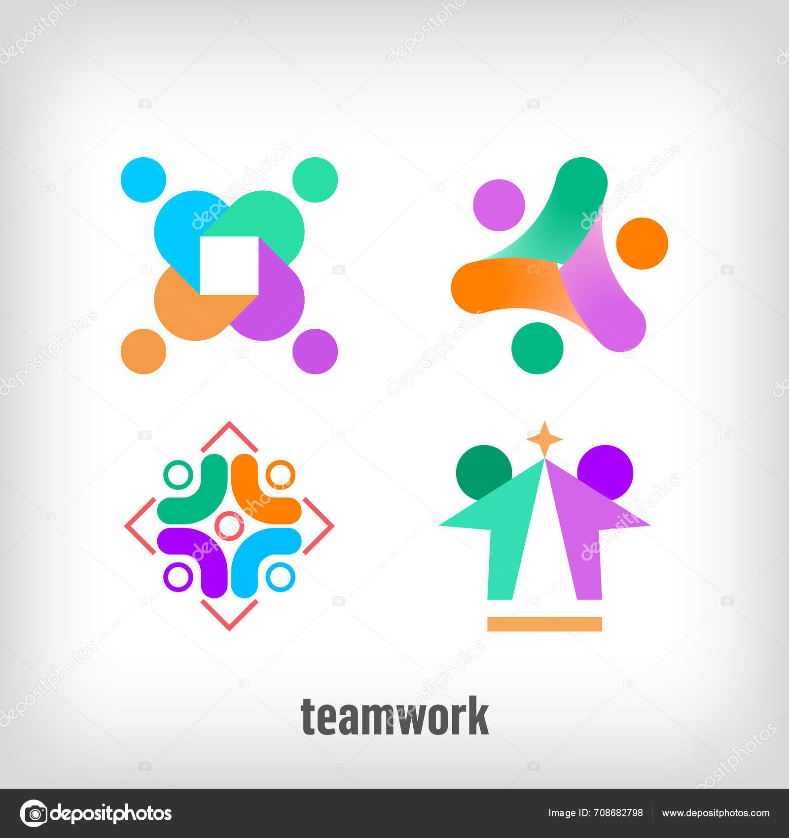 Teamwork Logo Images Vector Creative Logo, Brainstorm Logo, Creating