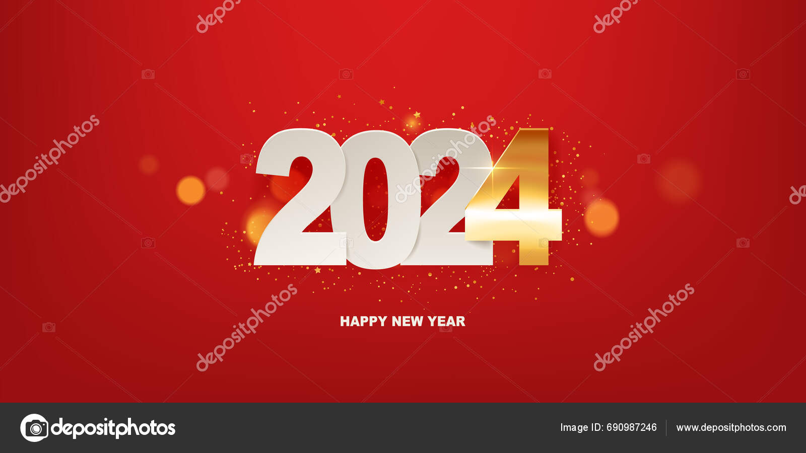 Selamat Tahun Baru 2024 Nomor Kertas Putih Dengan Confetti Dengan Vektor Stok oleh ©alexm83 ...