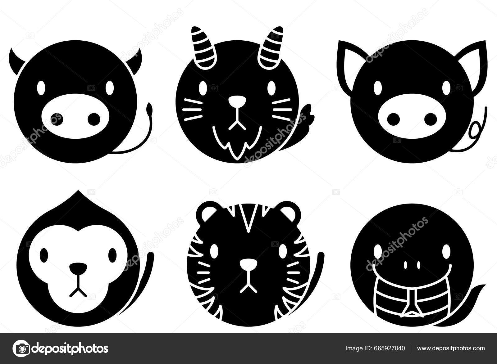 Ensemble Vecteur Dessin Animé Animalier Style Dessin Animé Animalier ...