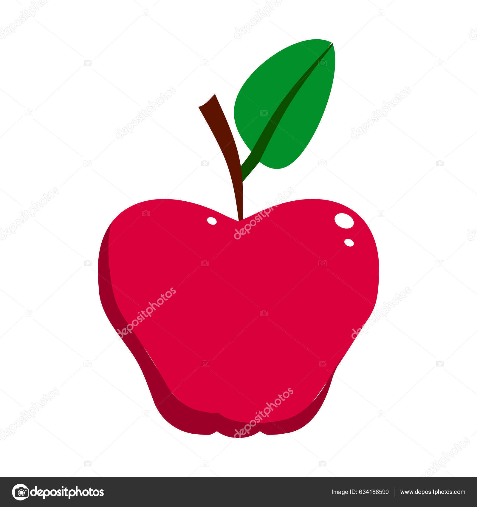 Image vectorielle Red Apple Fruit Vector Illustration Isolated White ...