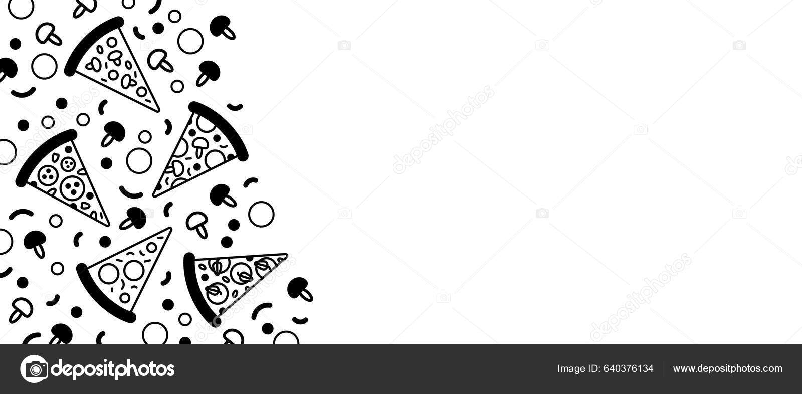 Pizza Backdrop Back Line Pizza Pattern White Background Empty Space ...