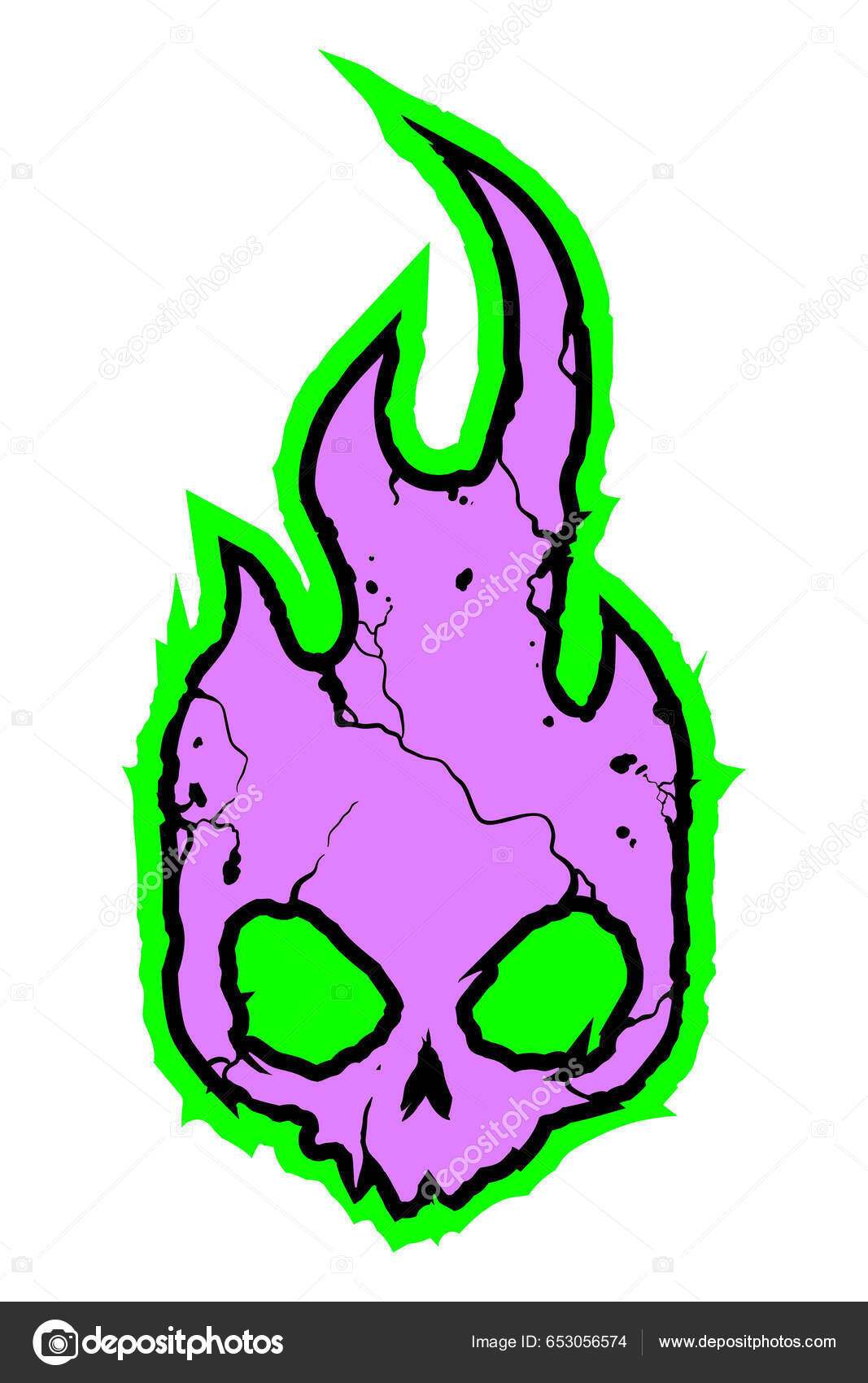 Animated Flaming Skull