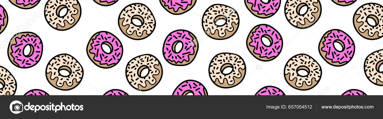 Sweet Background Donuts Illustration Pattern Cartoon Donuts Vector ...