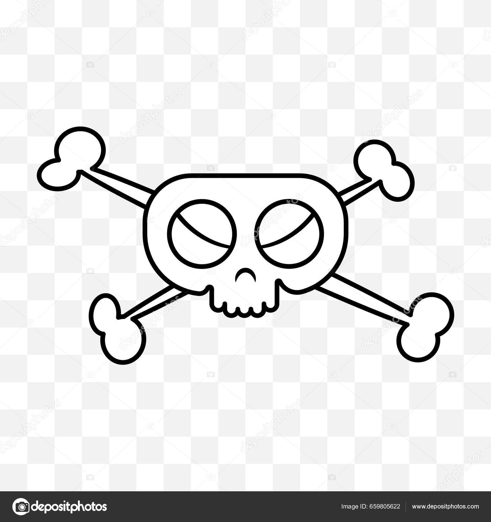 Cute Skull Crossbones Cartoon Comic Style Illustration Vector Isolated ...