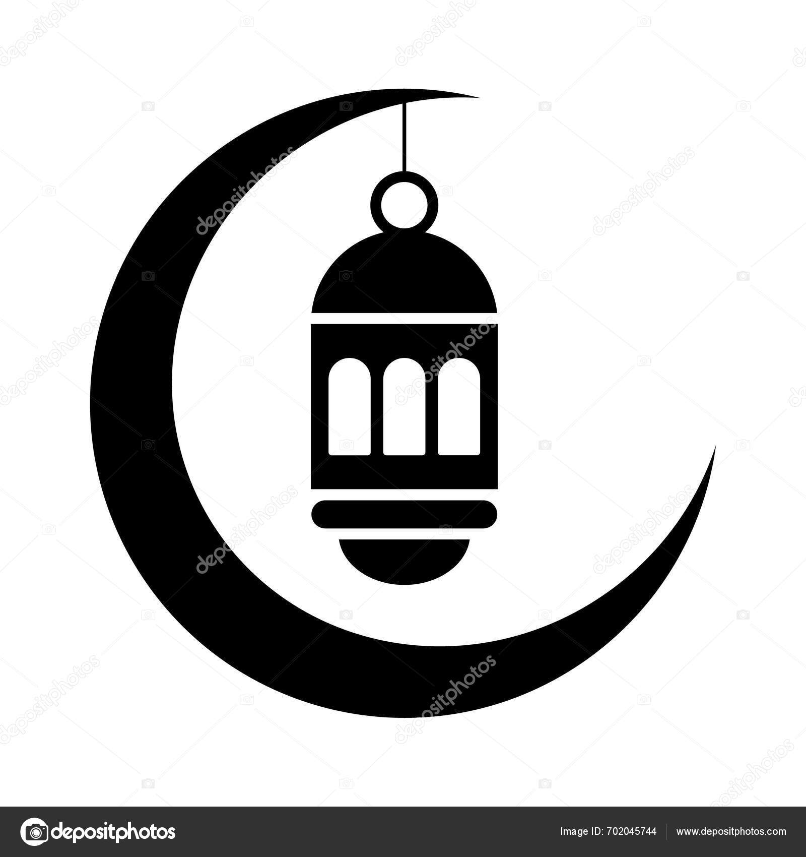 Crescent Lamp Icon Ramadan Arabic Islamic Celebration Icon Vector ...