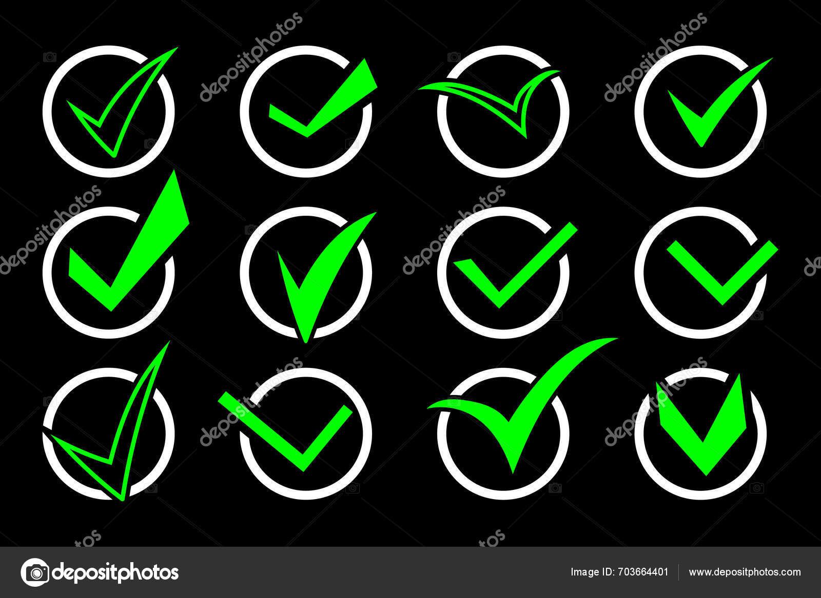 Check Mark Icon Set Circle Tick Approved Modern Symbol Vector Stock Vector by ©Maximlacrimart ...