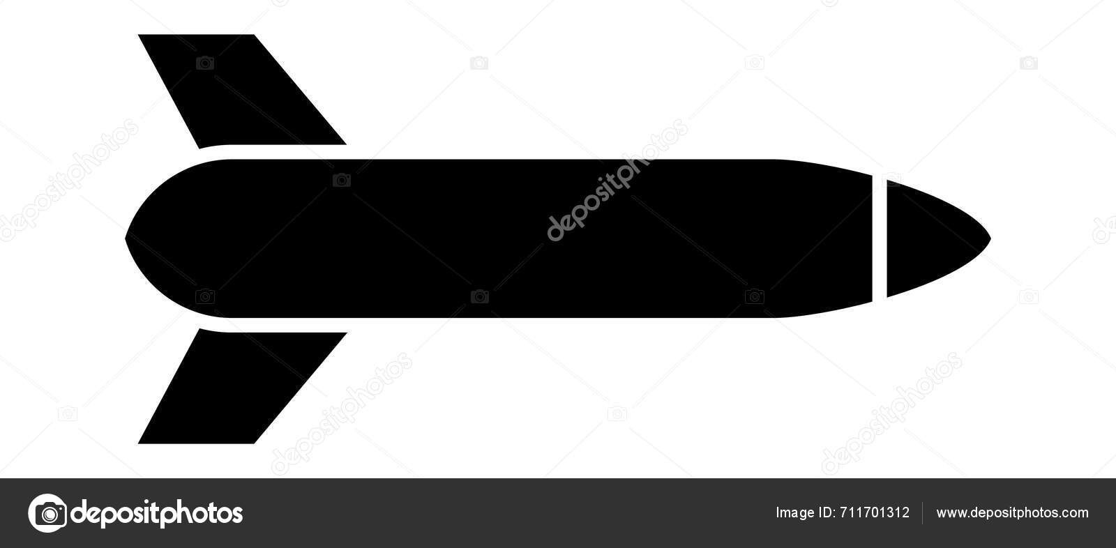 Senjata Roket Ikon Siluet Hitam Roket Ilustrasi Vektor Diisolasi Pada Vektor Stok oleh ...