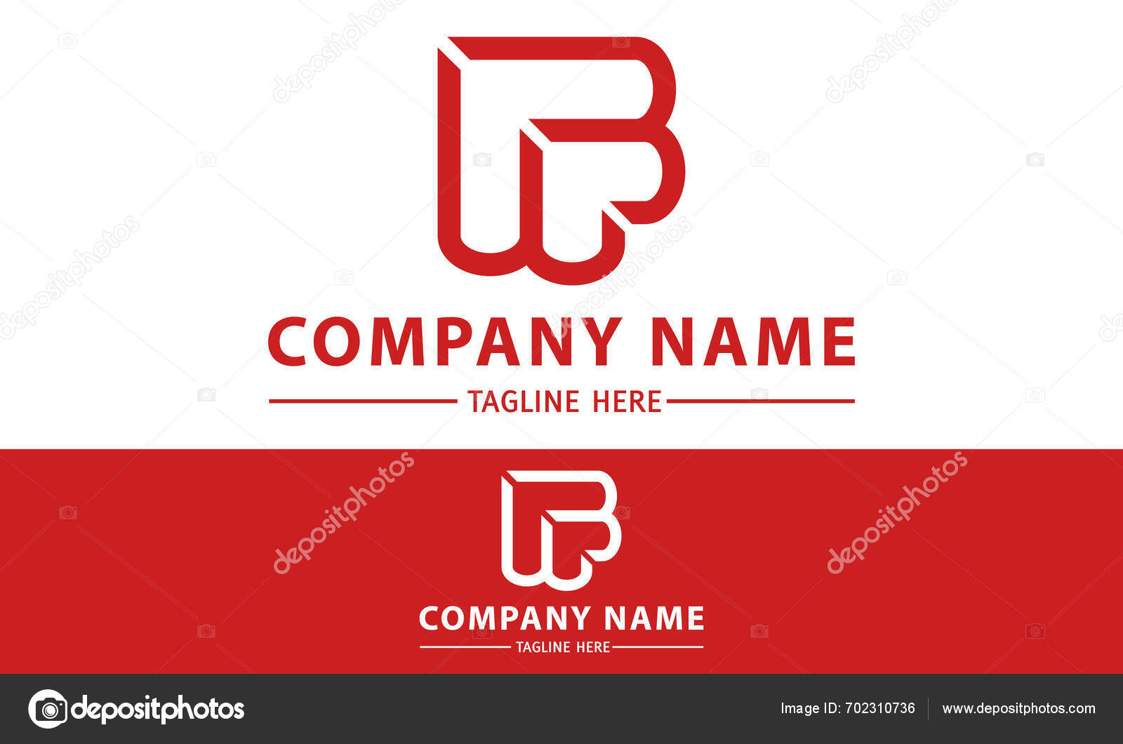 Línea Color Rojo Arte Diseño Logo Forma Moderna Vector de stock por ...