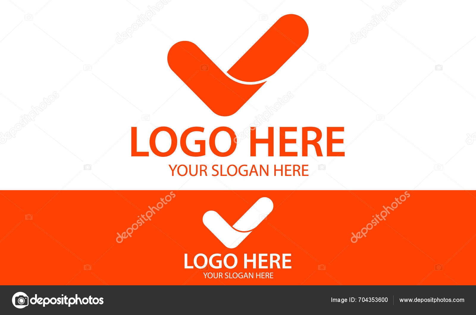 Image vectorielle Couleur Orange Liste Vérification Simple Logo Design ...