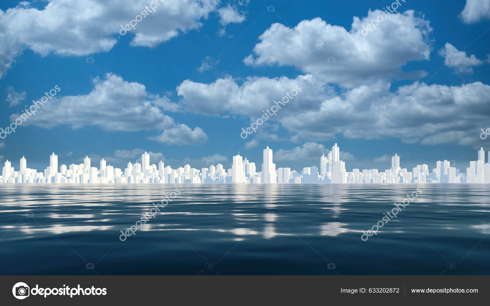Abstract City Skyline Looking White Architectural Scale Model Modern ...