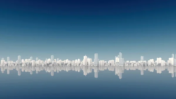Abstract City Skyline Looking White Architectural Scale Model Modern ...