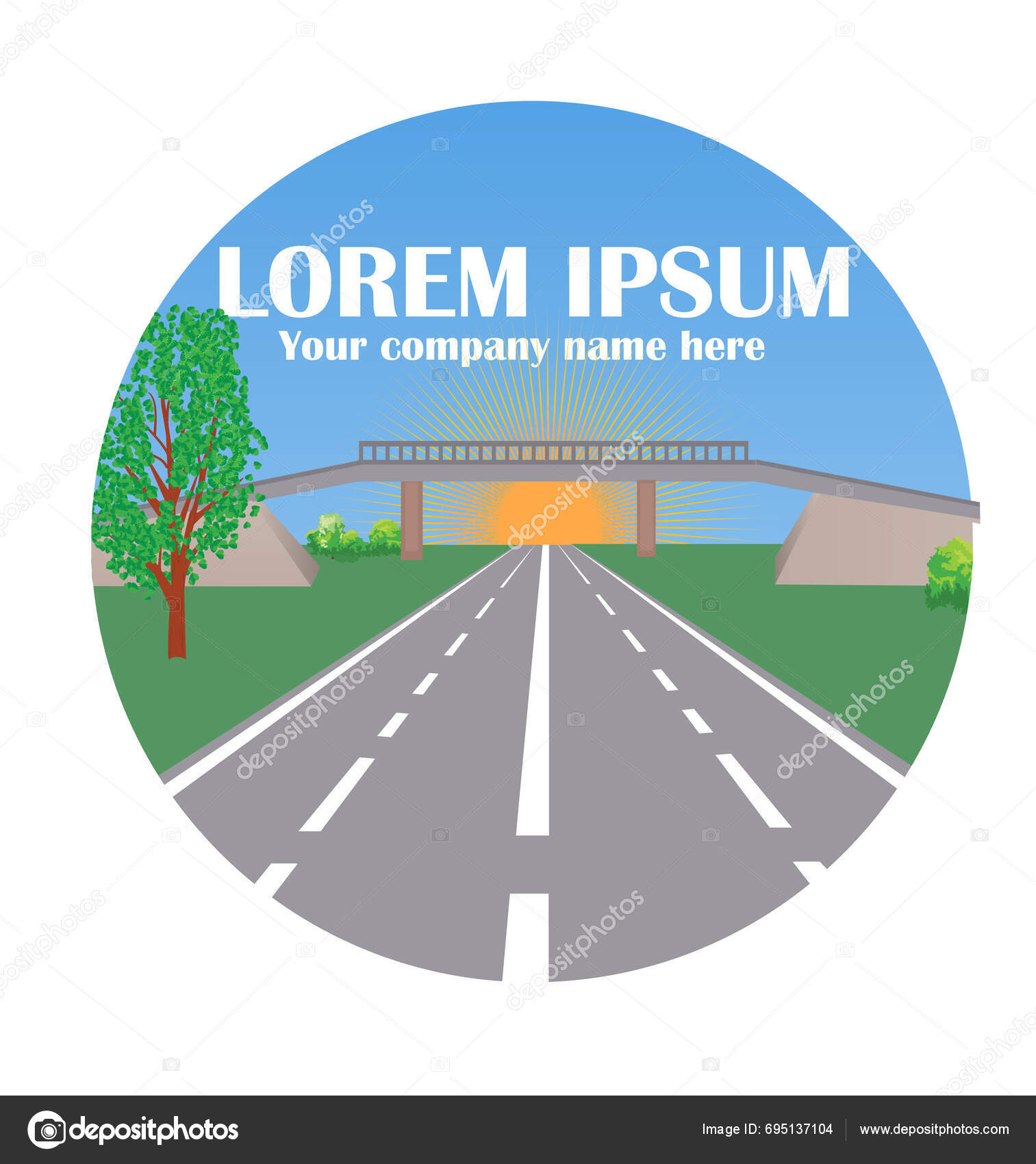 Vector Image Road Construction Company Logo Design Elements Highway ...