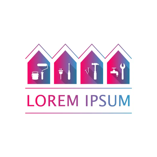 House Tools Concept Facility Management Logo Work Tool Icons Repair ...