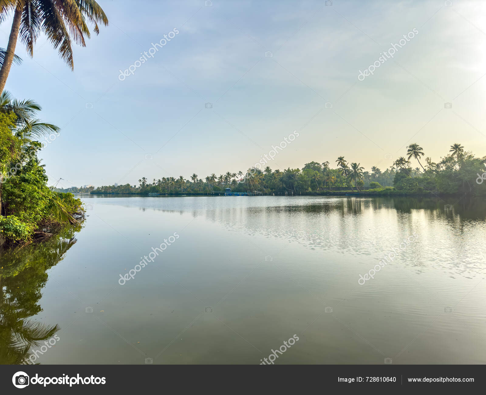 Scenic View Kochi Backwaters Indian State Kerala Kochi Also Known ...
