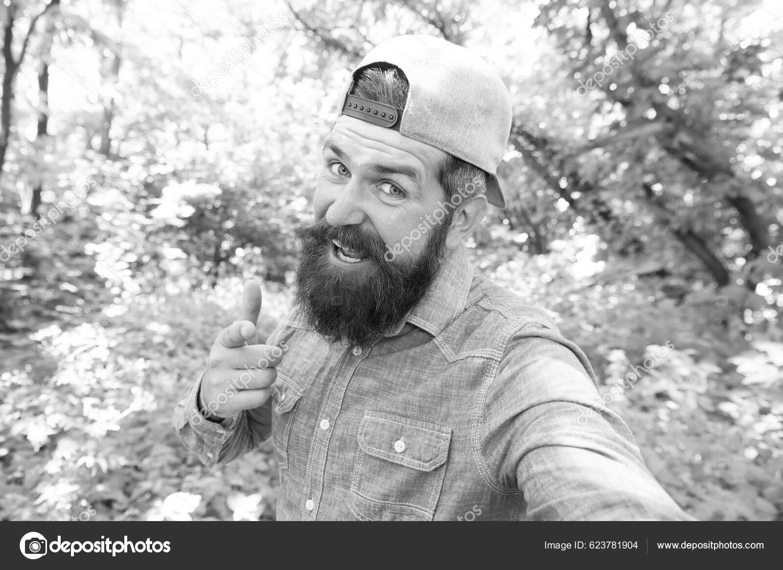 Summer Day Rest Nature Hiking Forest Concept Hiker Lifestyle Cheerful ...