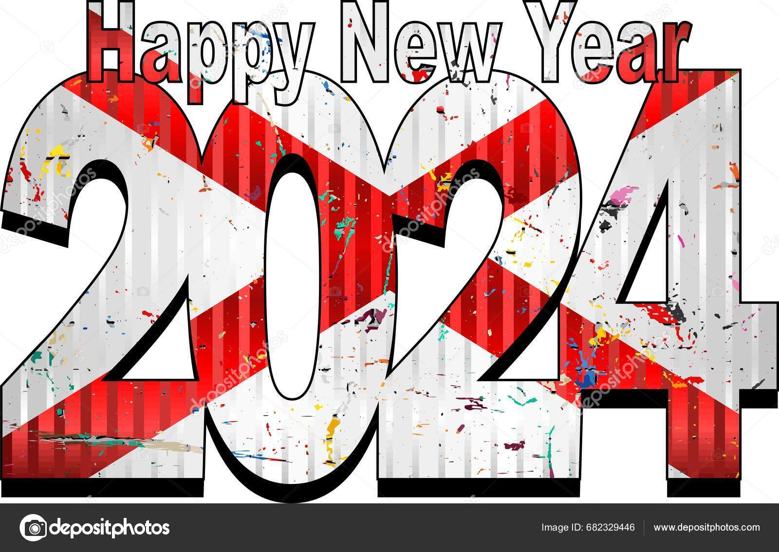 Feliz Año Nuevo 2024 Con Bandera Alabama Dentro Ilustración 2024 Vector de stock por ©dusica69 ...