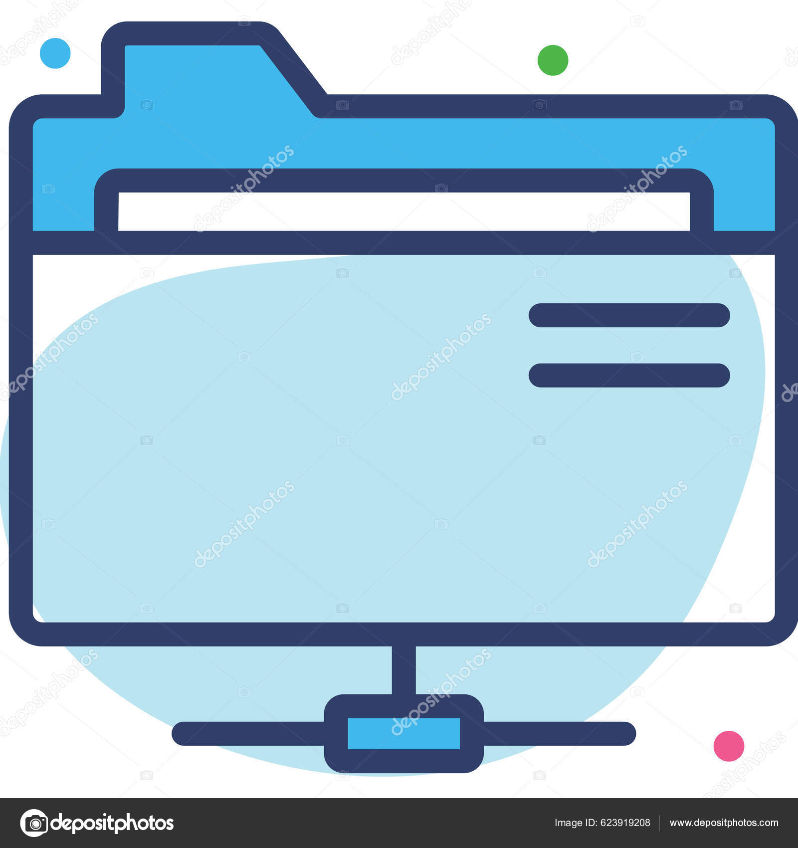 Hálózati Mappa Ikon Felhasználói Felület Vektor Illusztráció Mint Egy ...