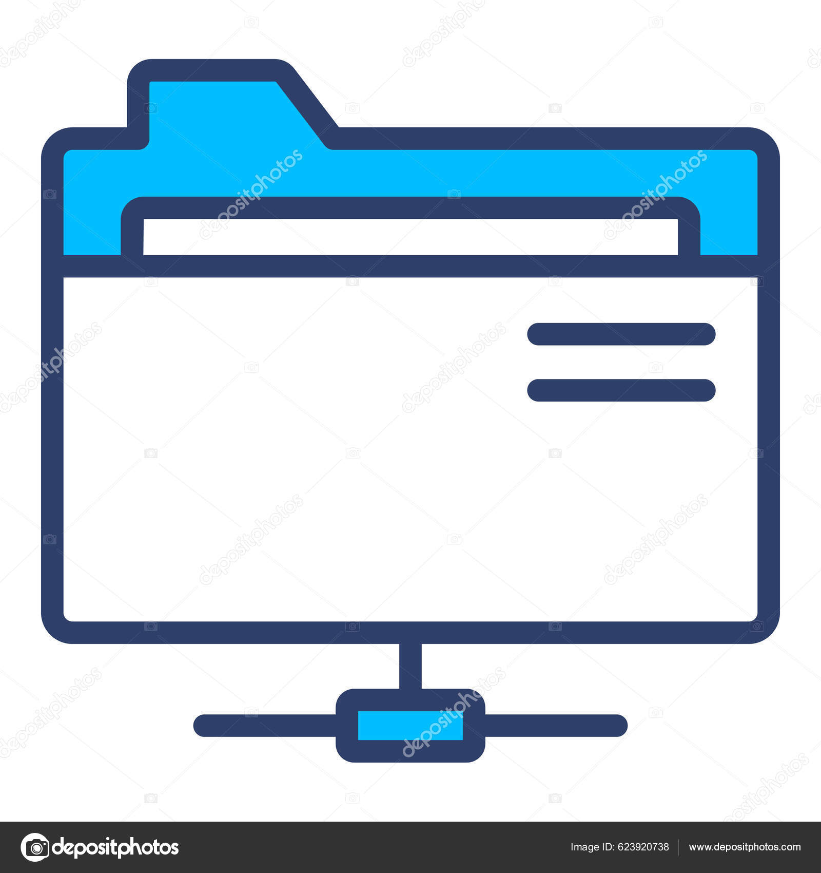 Vettoriale stockCartella Rete Icona Interfaccia Utente Illustrazione ...