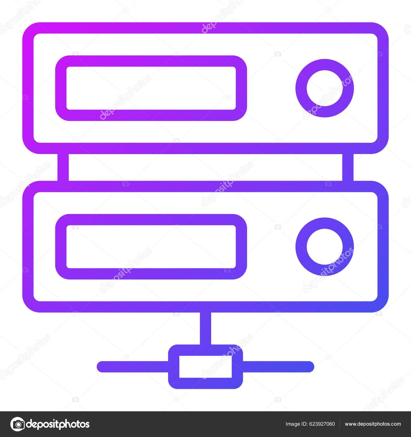Servidor Compartido Icono Interfaz Usuario Vector Illustration Simple ...