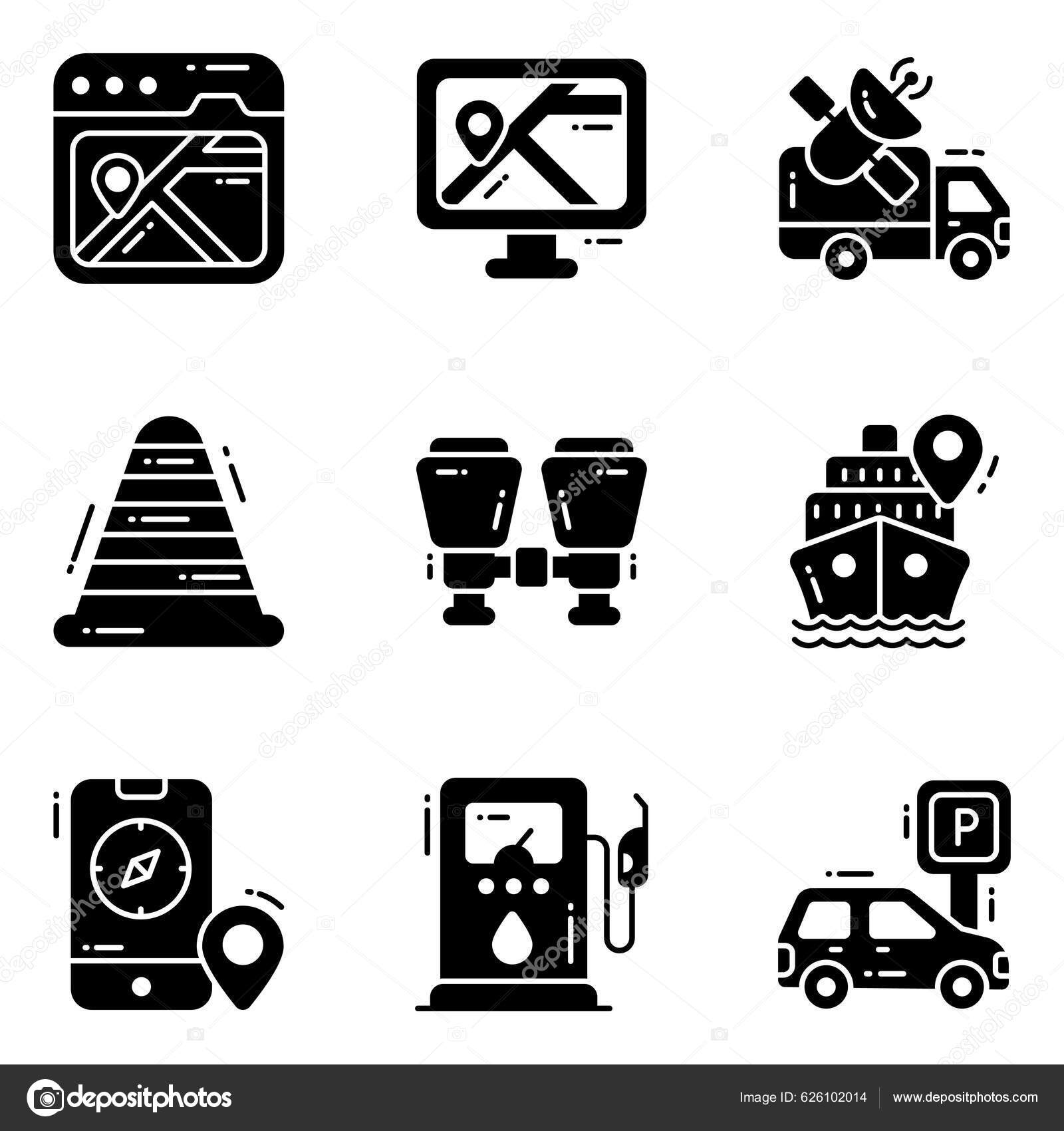 Map Location Marker Icon Set Road Traffic Sign Location Pin Stock Vector by ©IconsHome 626102014