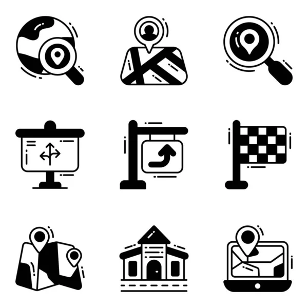 Map Location Marker Icon Set Road Traffic Sign Location Pin Stock Vector by ©IconsHome 626104968