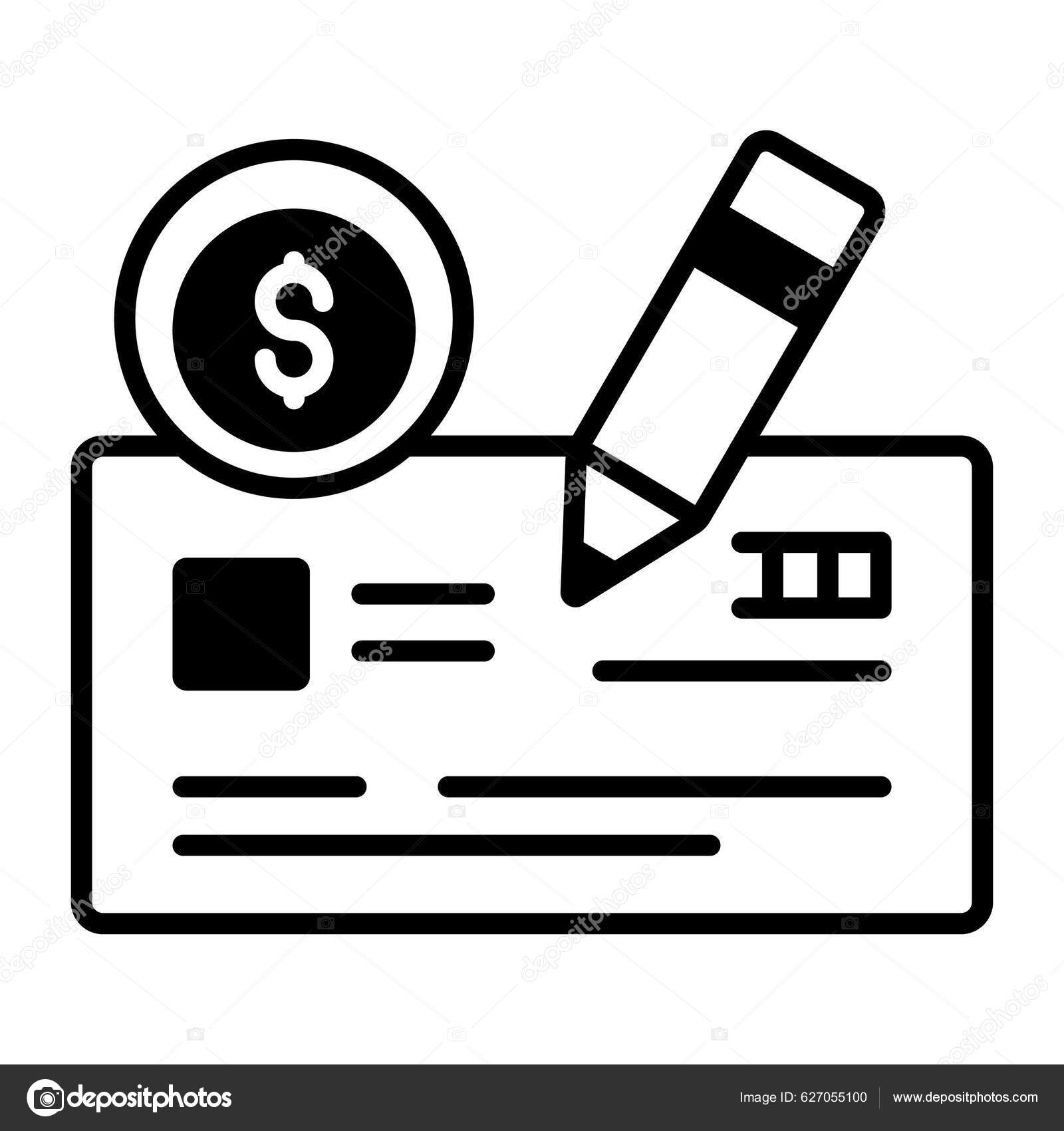 Cheque Cheque Transparente Concepto Ilustración Vectorial Calidad ...