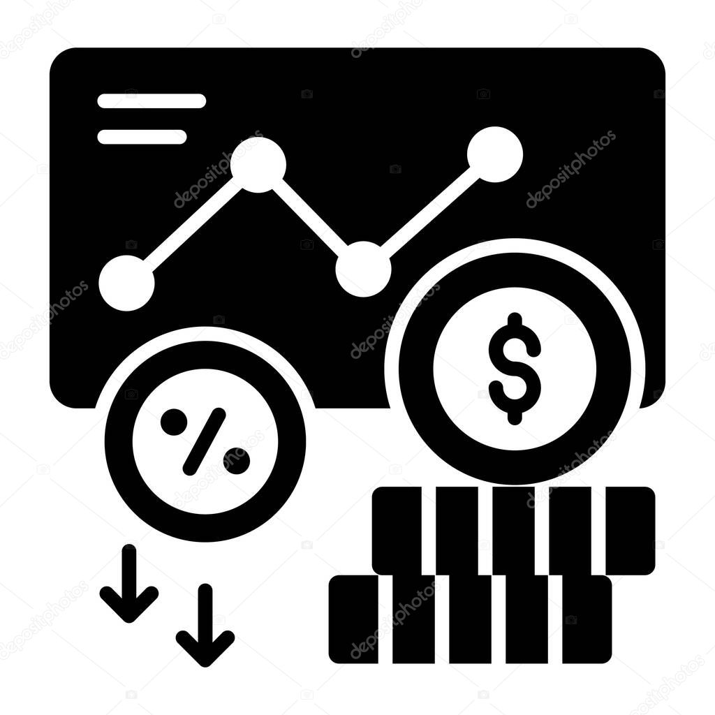 tasa de interés de préstamo, concepto de ilustración de vectores de ...