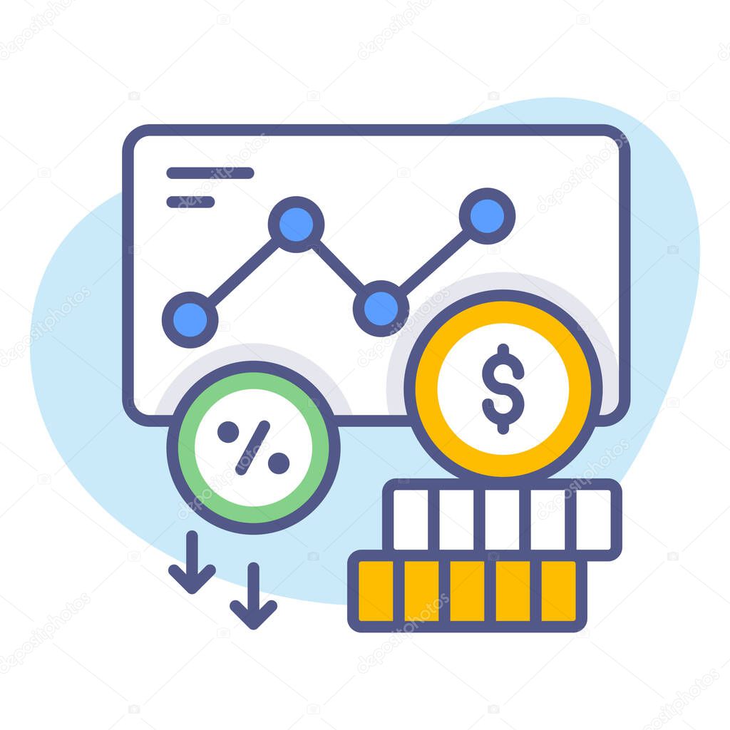 tasa de interés de préstamo, concepto de ilustración de vectores de ...