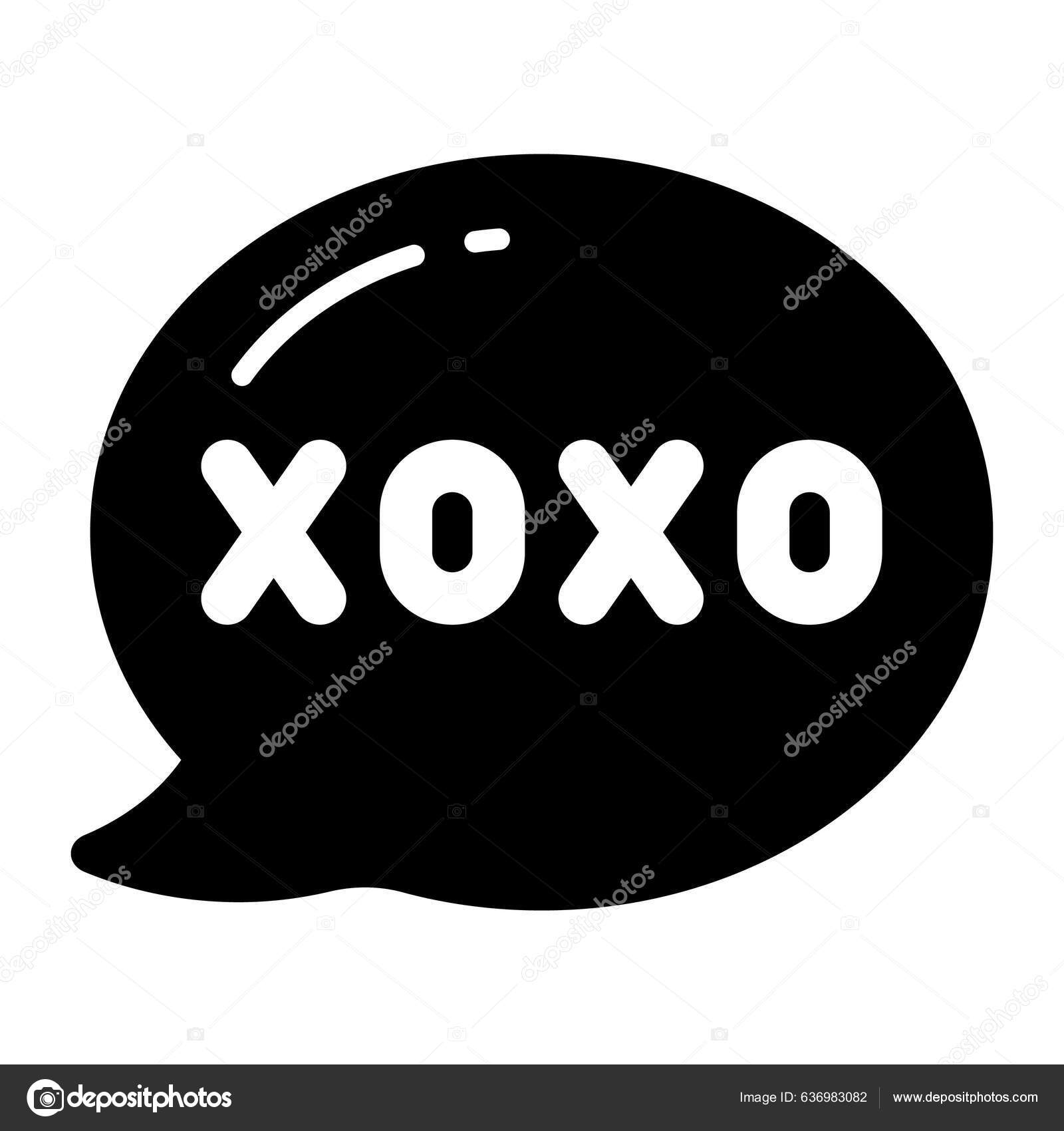 Xoxo Text Speech Bubble Represent Emotions Love Kiss Vetor de ...