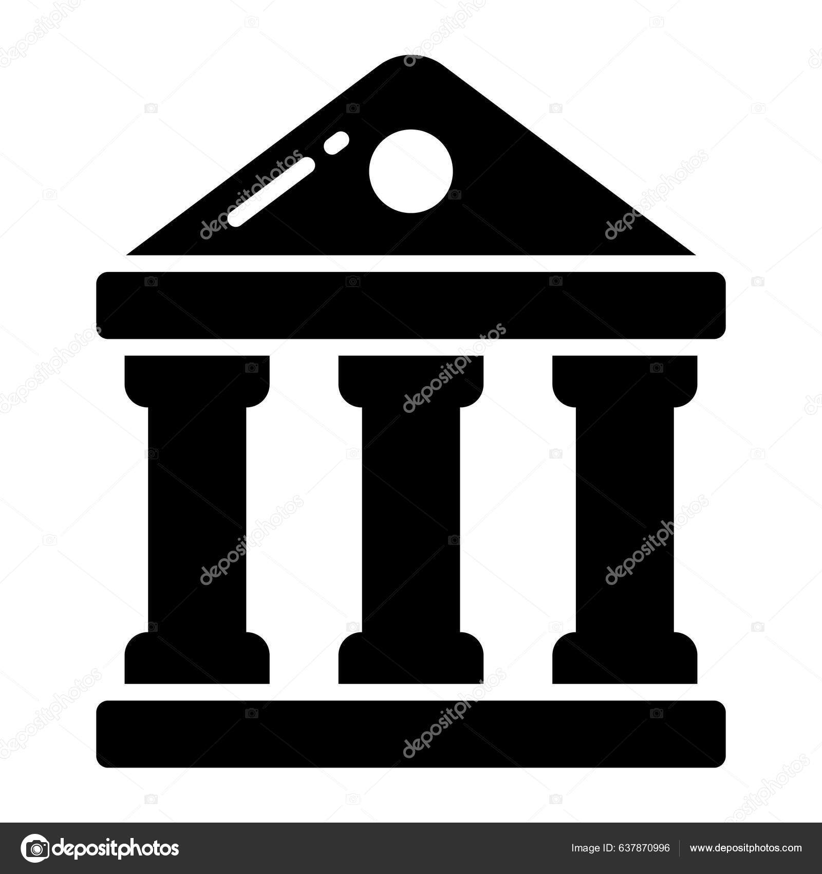 Bank Building Vector Icon Isolated White Background Stock Vector by ...