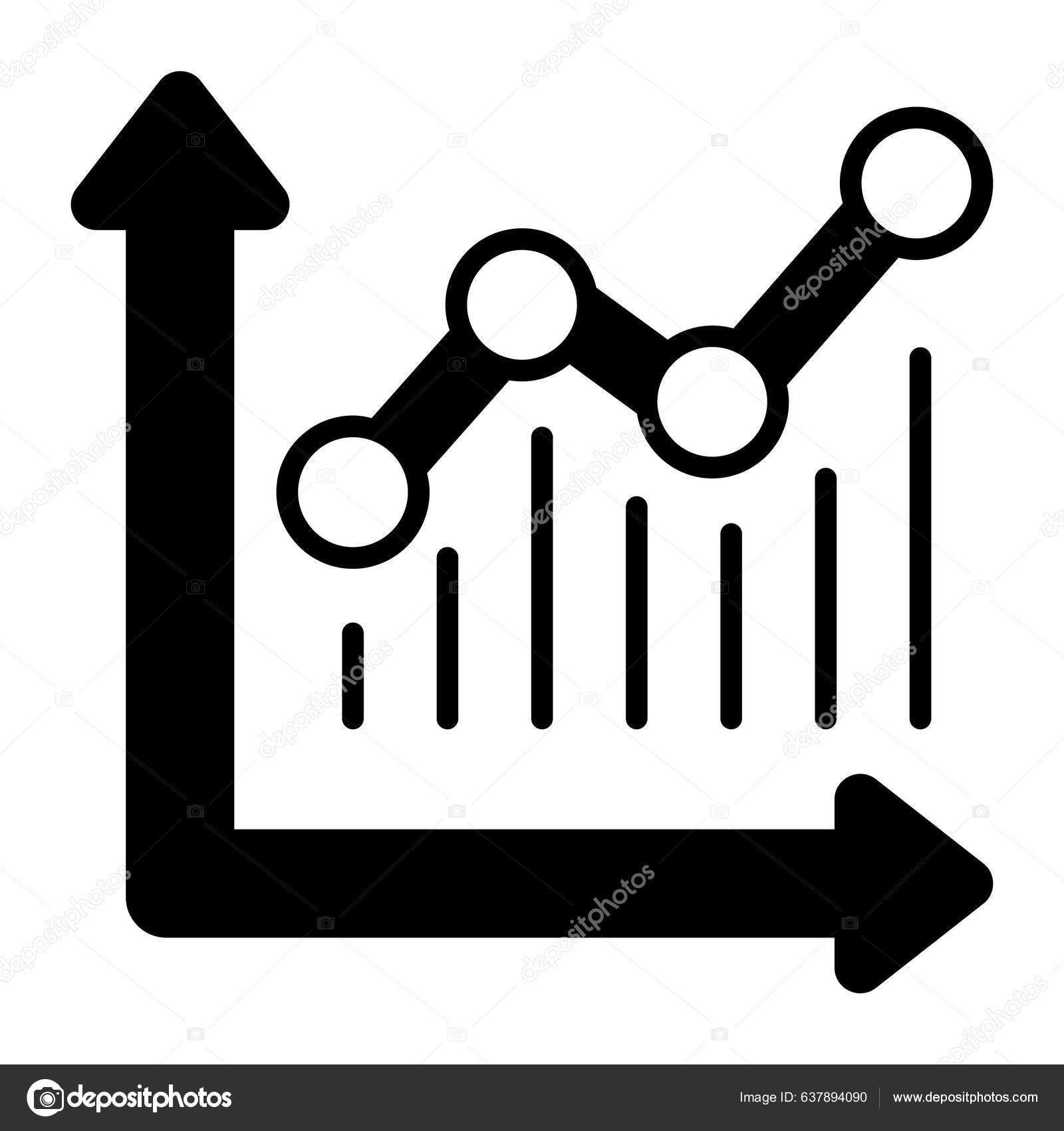 Growing Graph Vector Icon Isolated White Background Stock Vector by ...