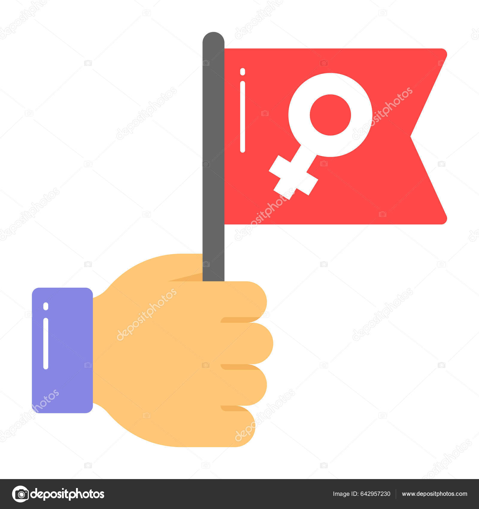 Hand Holding Women Rights Flag Vector Design Women Rights Stock Vector ...